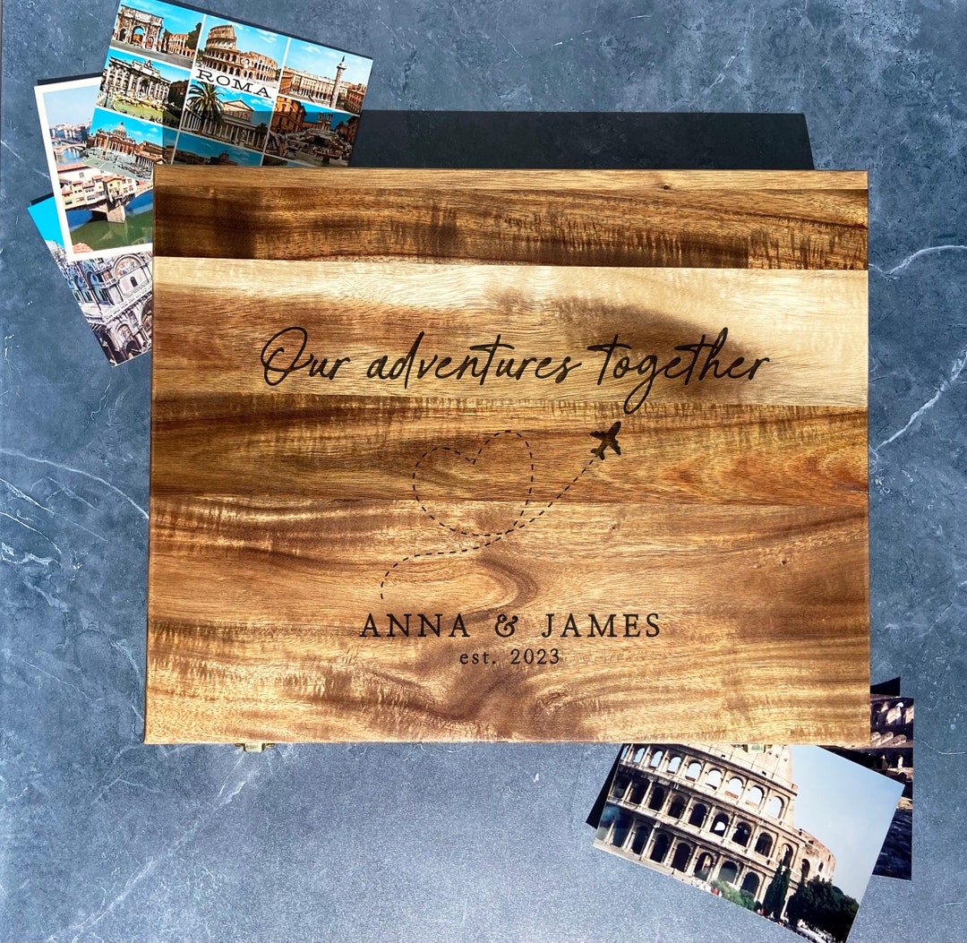 Custom Keepsake Box, Acacia Wood Memory Box, Our Adventure Box ...