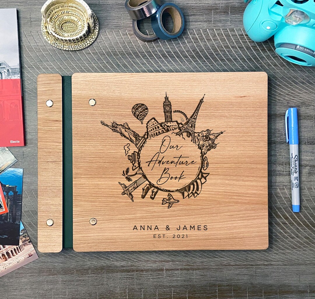 Our Adventure Book - Engraved and Personalized Custom Wood Adventure ...
