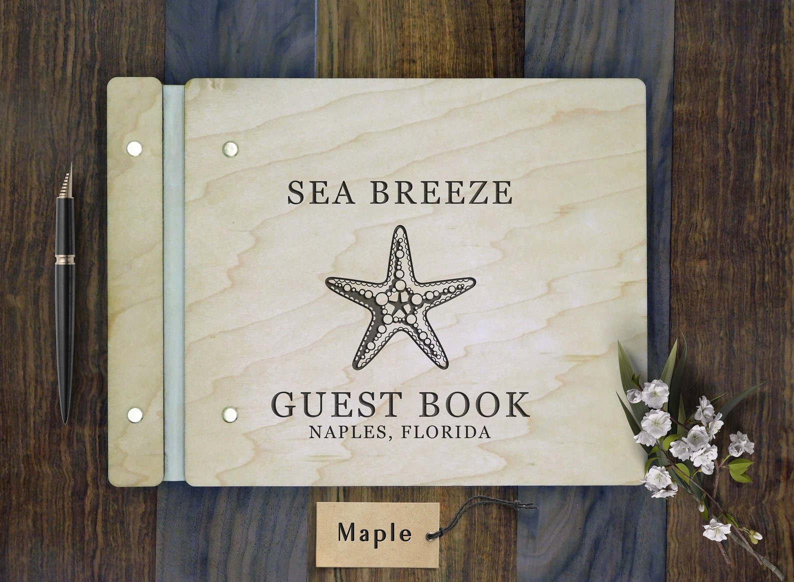 Custom Guest Book for Beach House Beach Vacation Rental House - Etsy