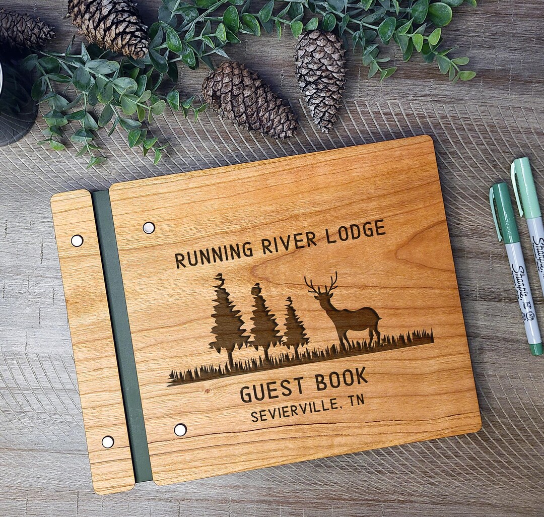 Custom Cabin Guest Book - Vacation Mountain Home - Airbnb Guest Memory ...