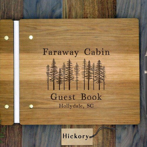 Custom Engraved Guest Book for Vacation House Lodge Cabin - Etsy