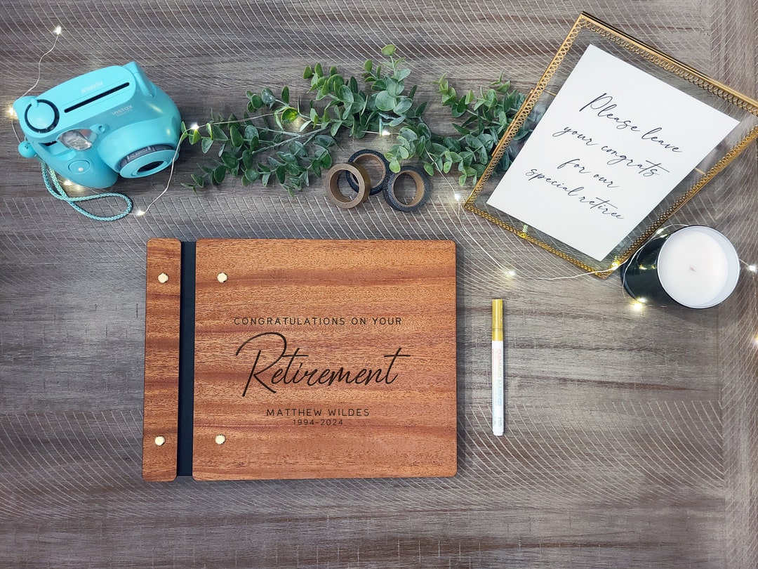 Custom Retirement Memory Book, Retirement Guest Book, Custom Retirement ...