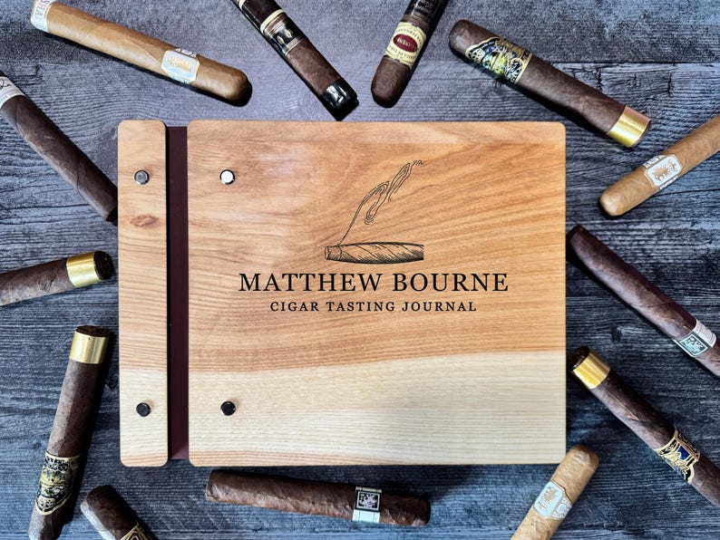Personalized Cigar Tasting Journal - Custom Engraved Wooden Gift for ...