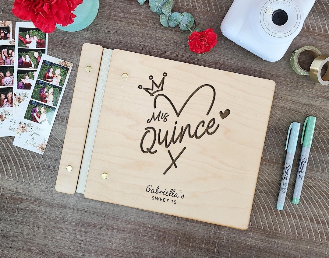 Mis Quince Guest Book- Birthday Fifteen Photobooth Guest Book ...
