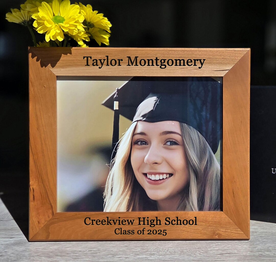 Personalized Photo Frame for Graduate - Custom Engraved Picture Frame ...