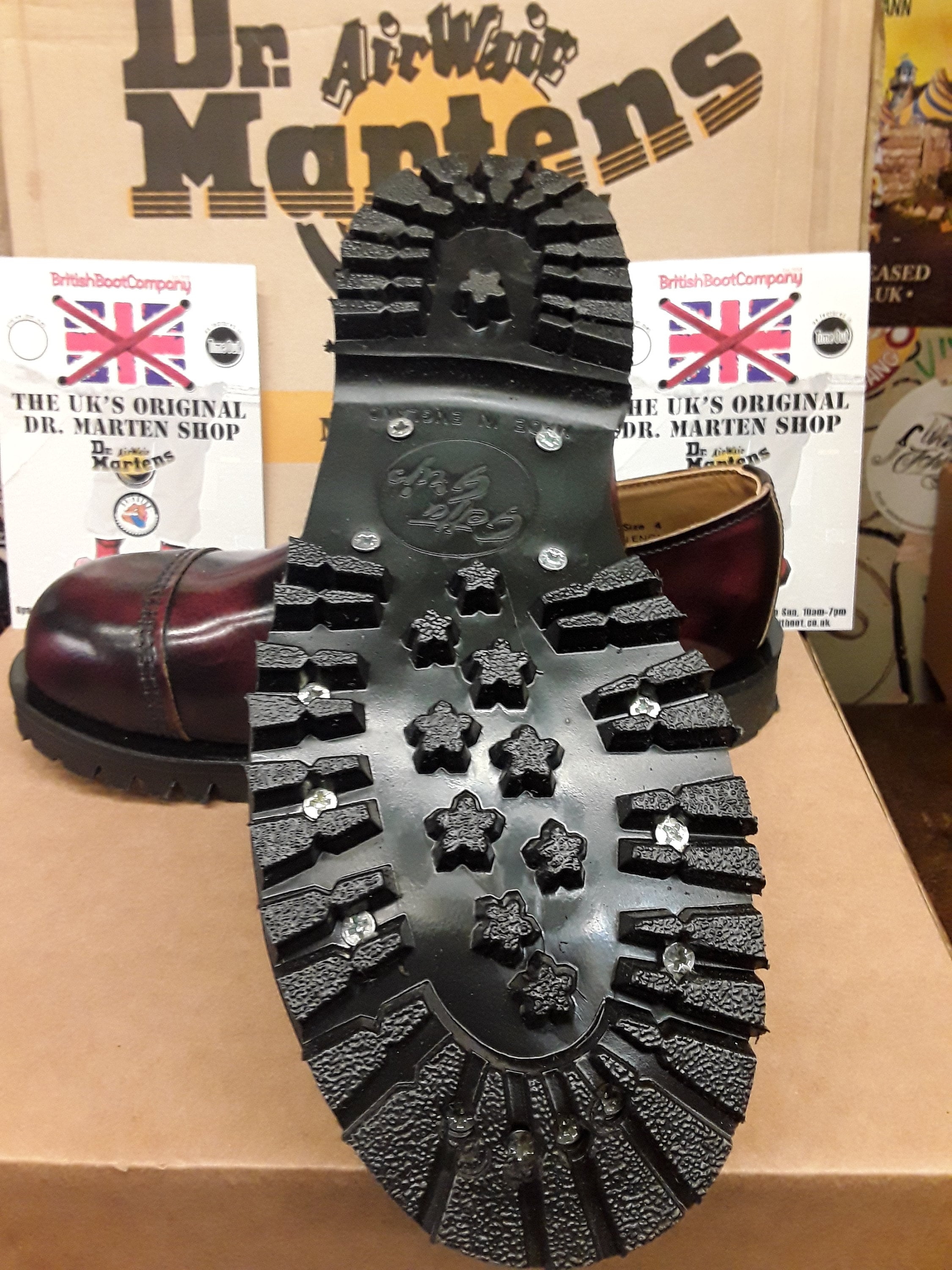 Dr Martens Getta Grip Ruby Red Steel Toe Shoe Size 4. Made in - Etsy