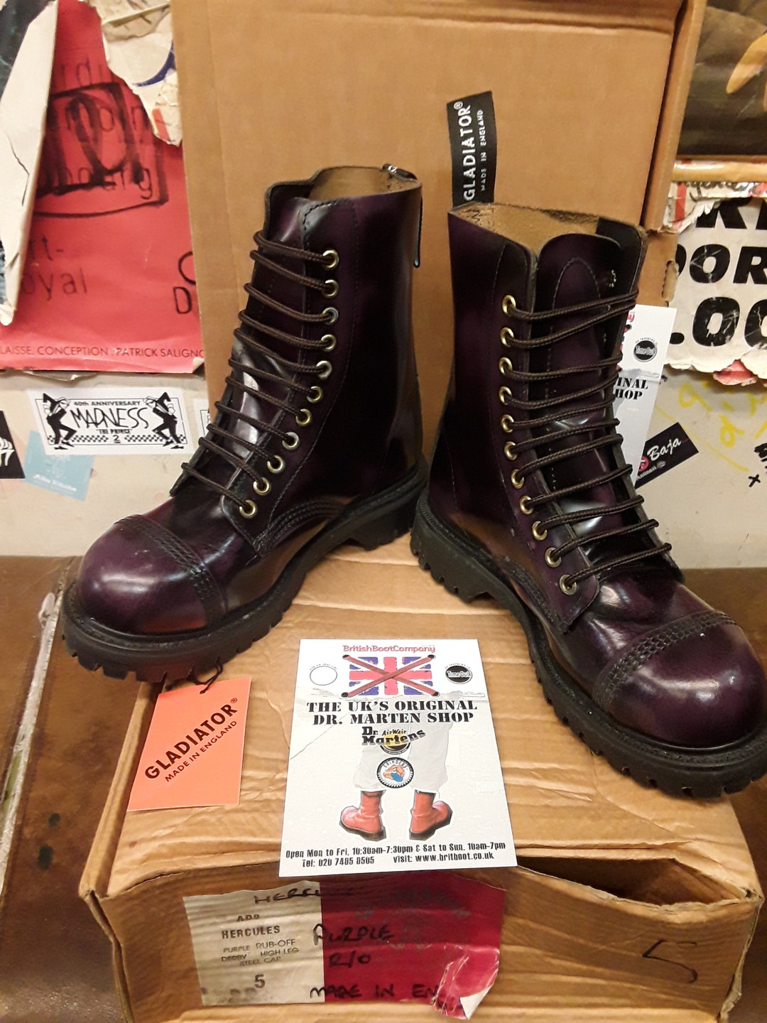 Gladiator Hercules Purple Rub off Leather, 11 Hole, Made in England ...