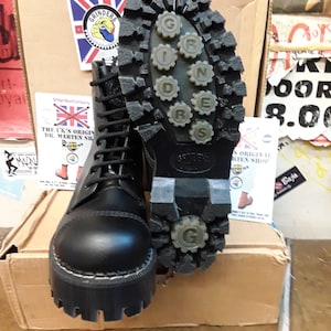 Grinders, Size UK6, Made in England, Duke 2, Platform Sole 8 Hole Steel ...