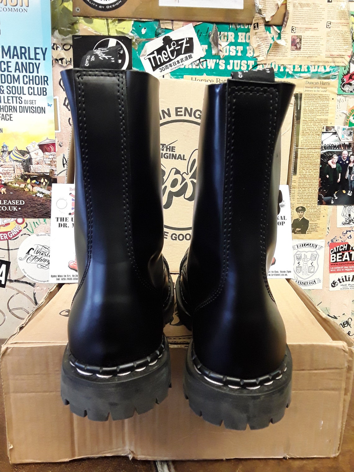 GRIPFAST Vintage 90's, 10 Hole Steel Toe, Men's Black Boots, Commando ...