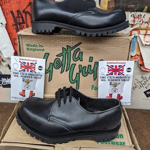 Getta Grip Made in England 3 Hole Safety Black Shoe Various Sizes - Etsy