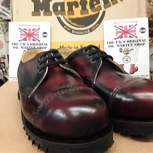 Dr Martens Getta Grip, Ruby Red Steel Toe Shoe Size 4. Made in England ...