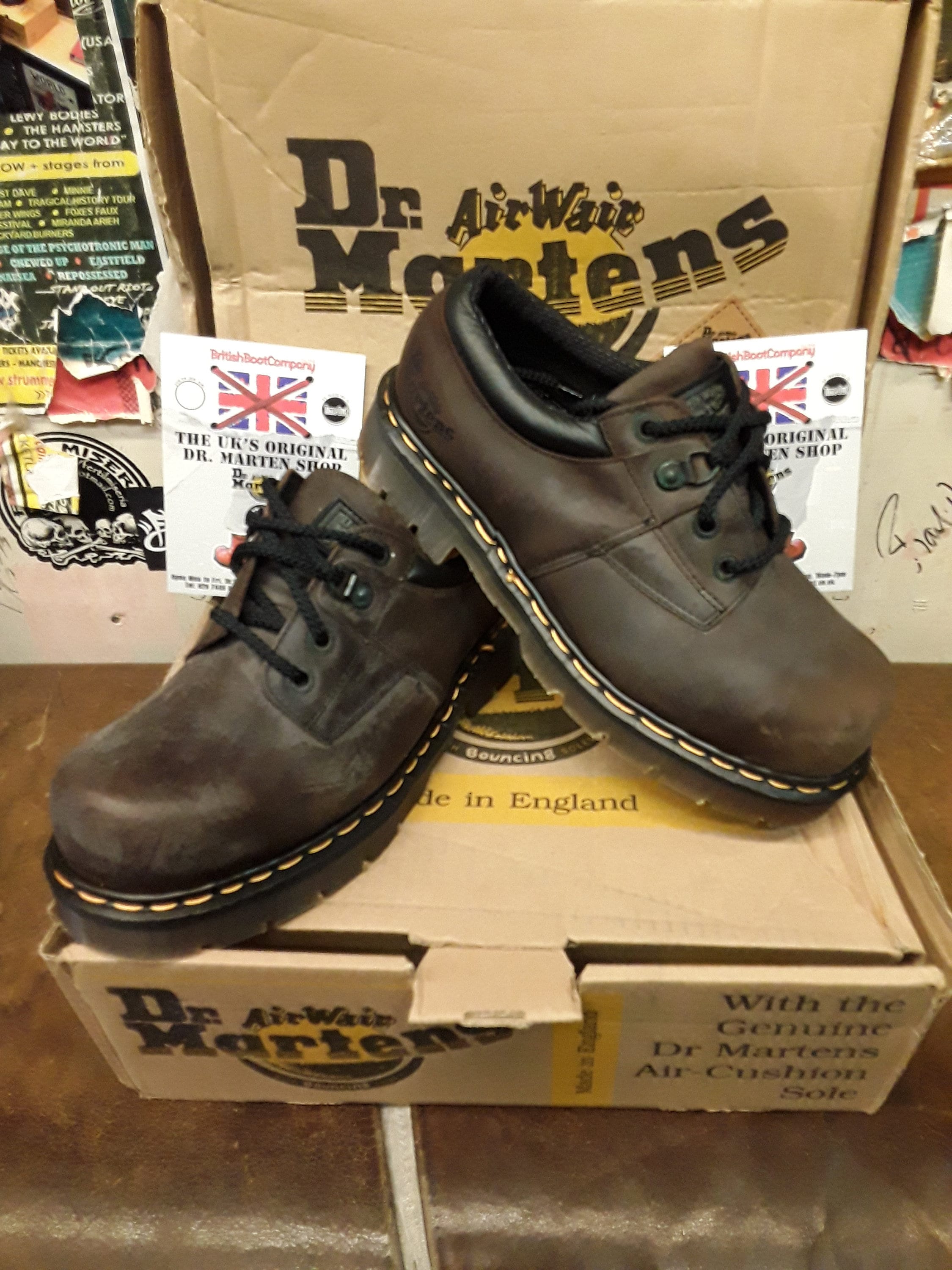 Dr Martens Vintage 90's, Brown Waxed Leather, INDUSTRIAL Dr Martens Vintage 90's, Brown Waxed Leather, INDUSTRIAL