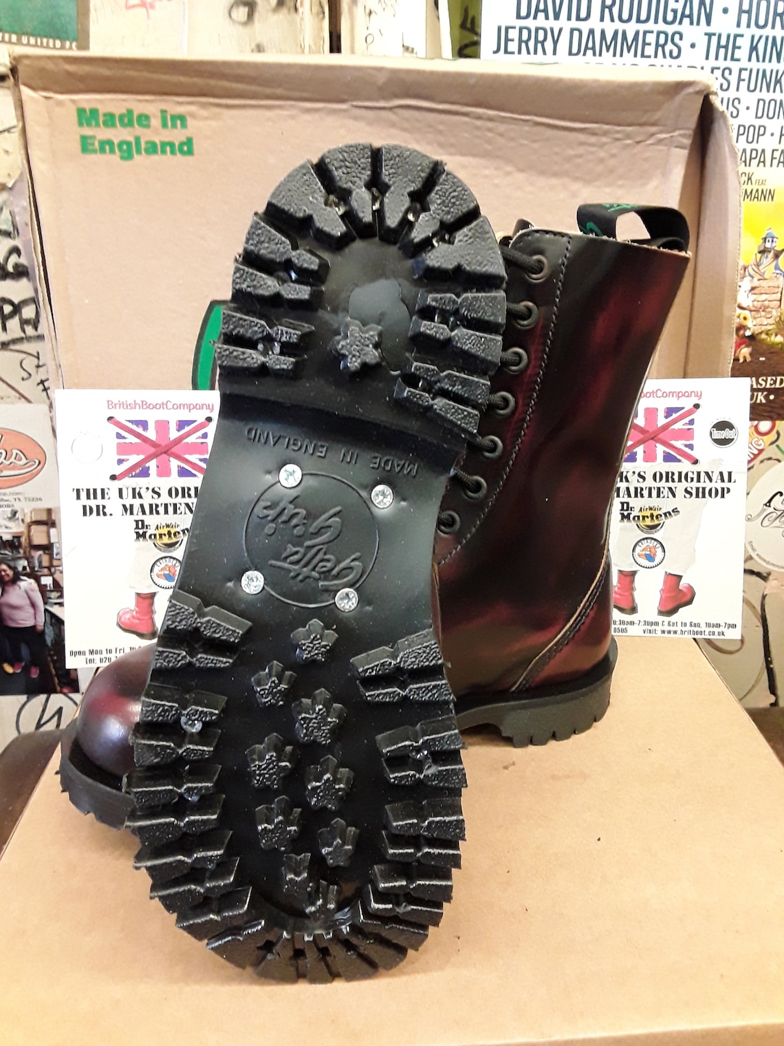 Dr Martens Getta Grip Ruby Red Steel Boot Size 4. Made in | Etsy