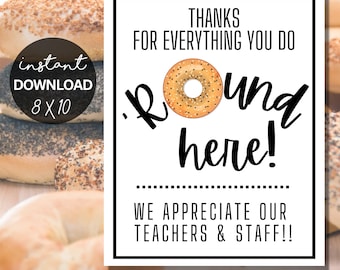 Appreciation Sign | Staff Co-worker Teacher Appreciation Print | School ...