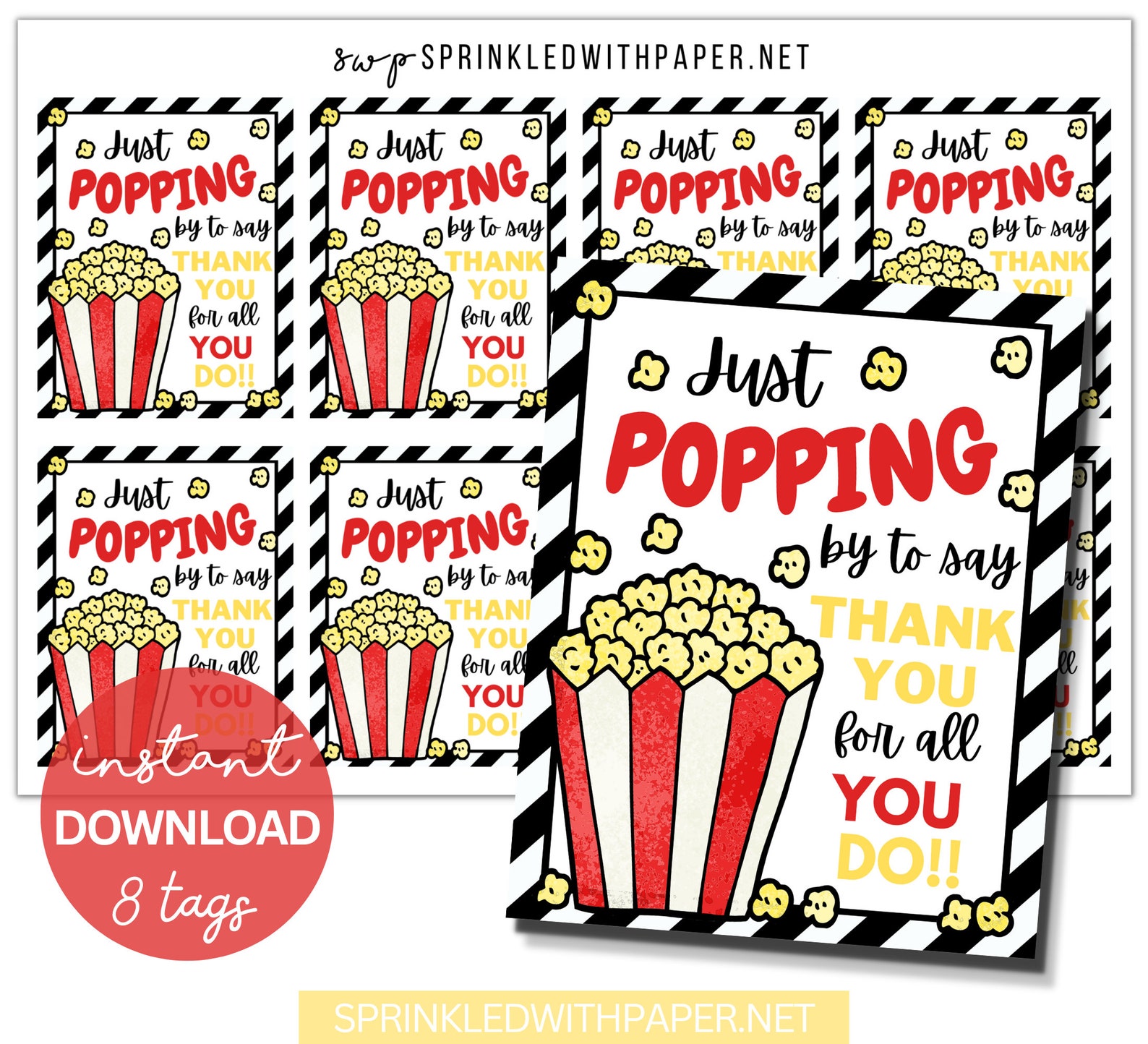 Appreciation Tags | Staff Co-worker Teacher Appreciation Print | Thank ...