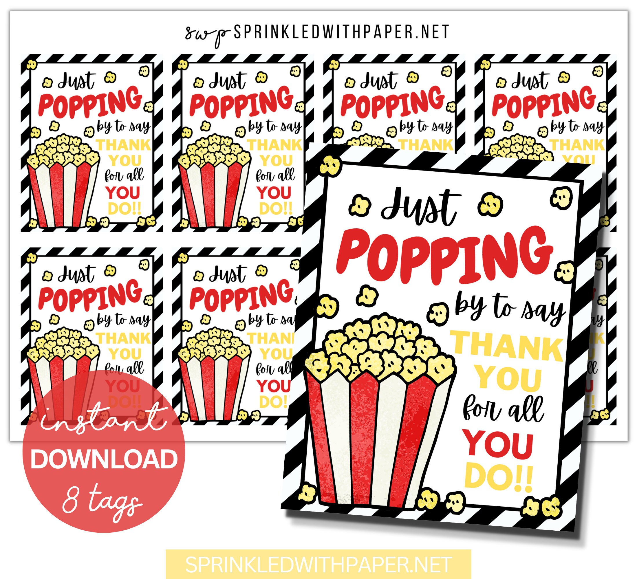 Appreciation Tags | Staff Co-worker Teacher Appreciation Print | Thank ...