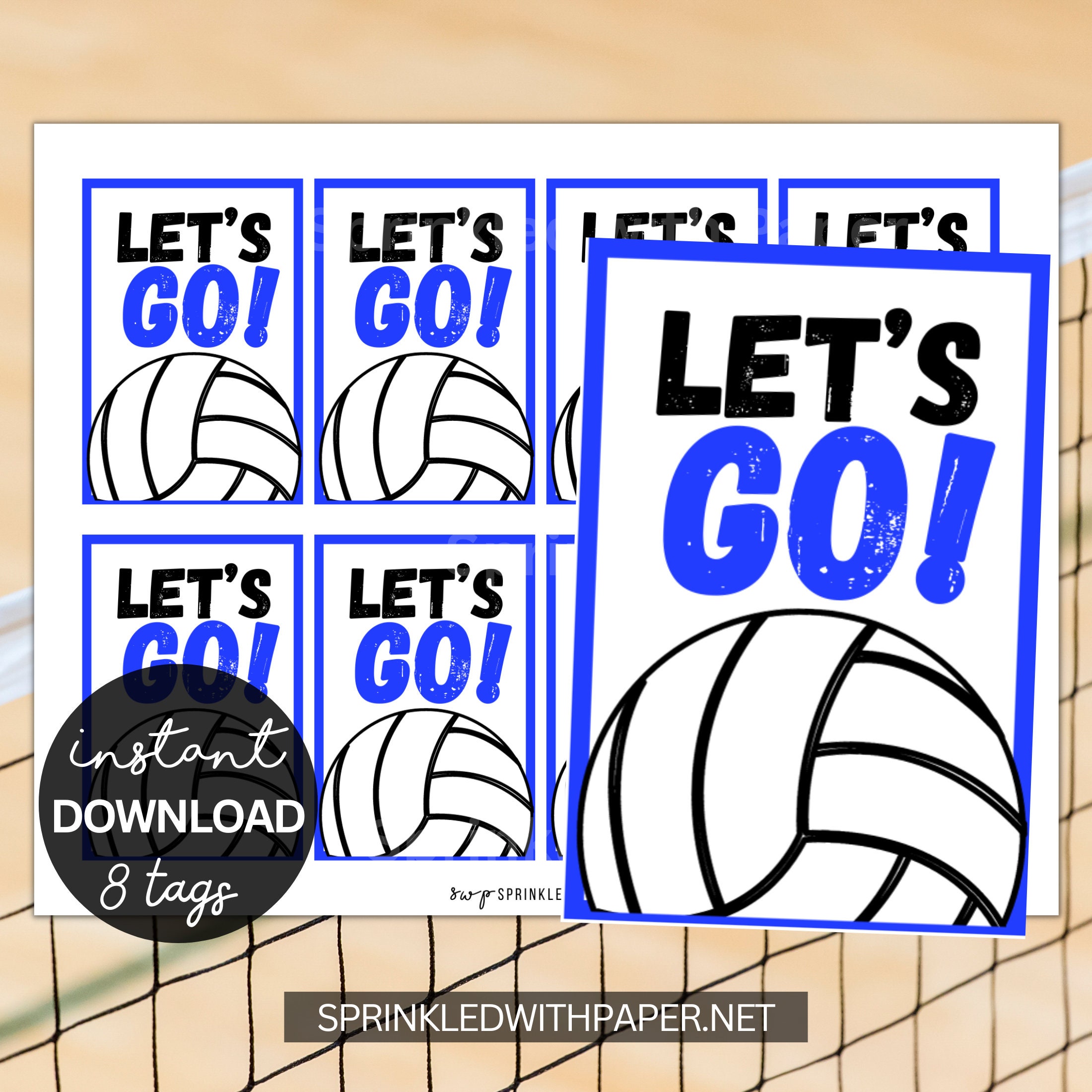 Volleyball Team Printable Snack Tags, Volleyball Game Treat Tags, Game ...