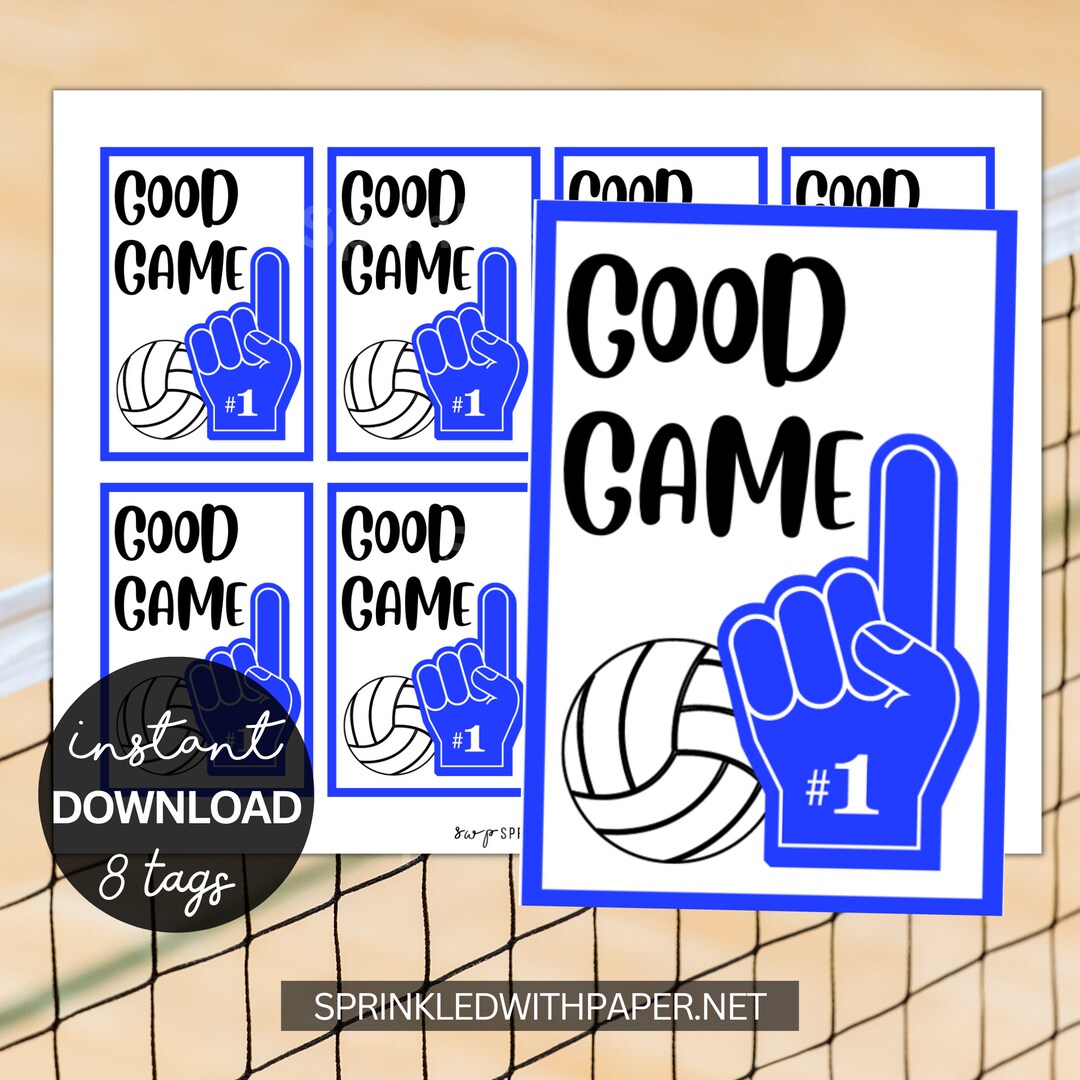 Volleyball Team Printable Snack Tags, Volleyball Game Treat Tags, Game ...