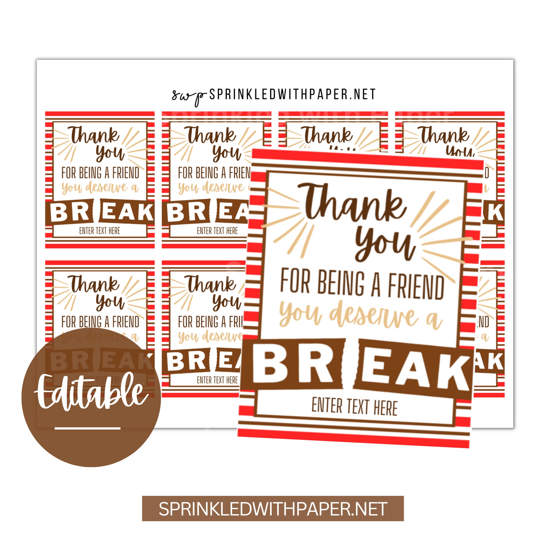 Editable Appreciation Tag, Staff Co-worker Teacher Appreciation Tag ...