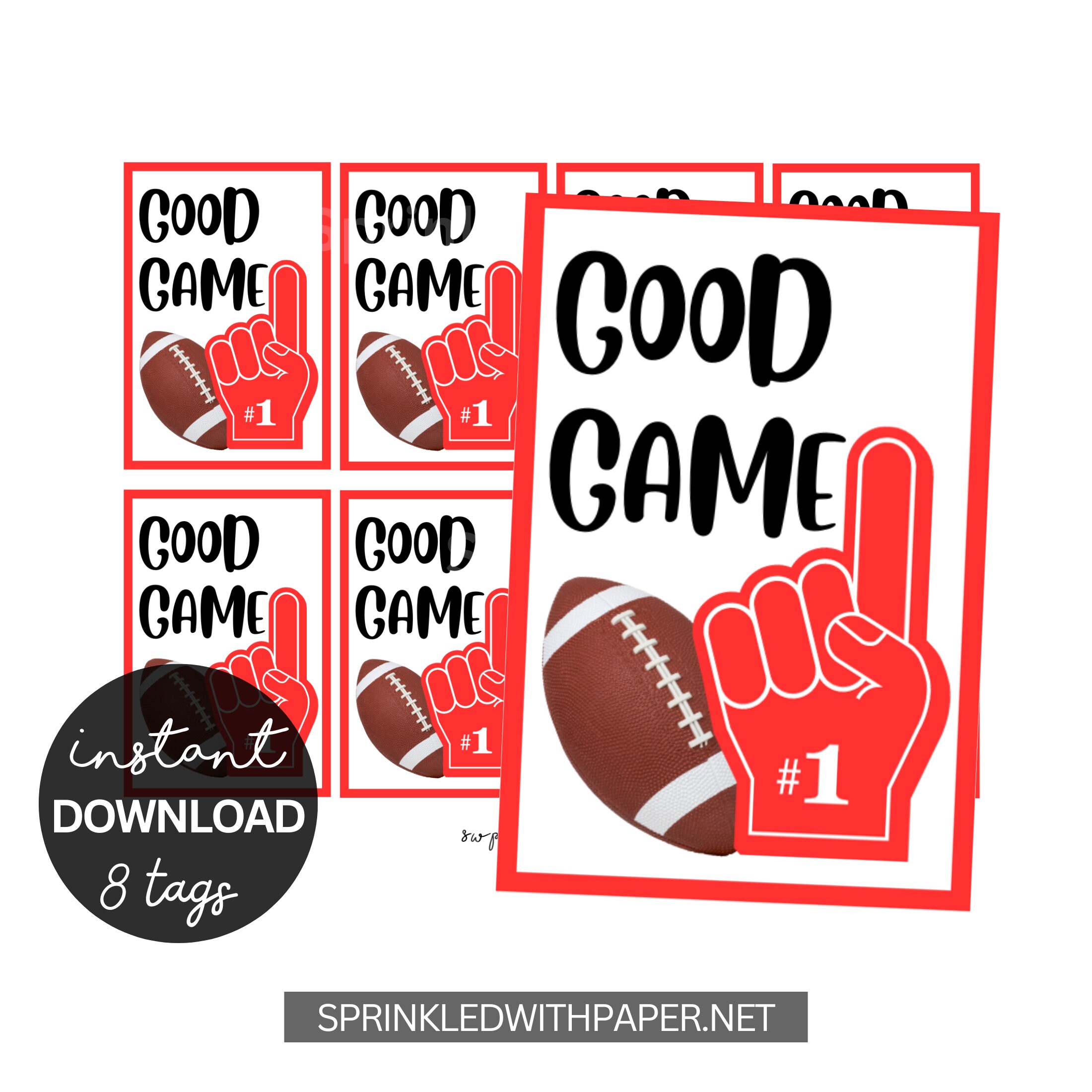 Football Team Printable Snack Tags, Football Game Treat Tags, Game Day ...