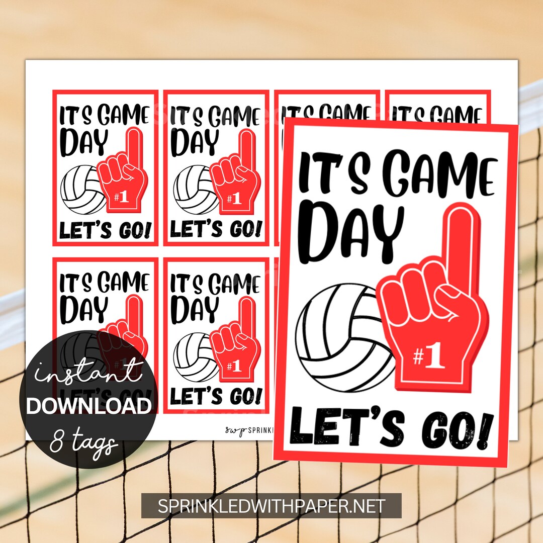 Volleyball Team Printable Snack Tags, Volleyball Game Treat Tags, Game ...
