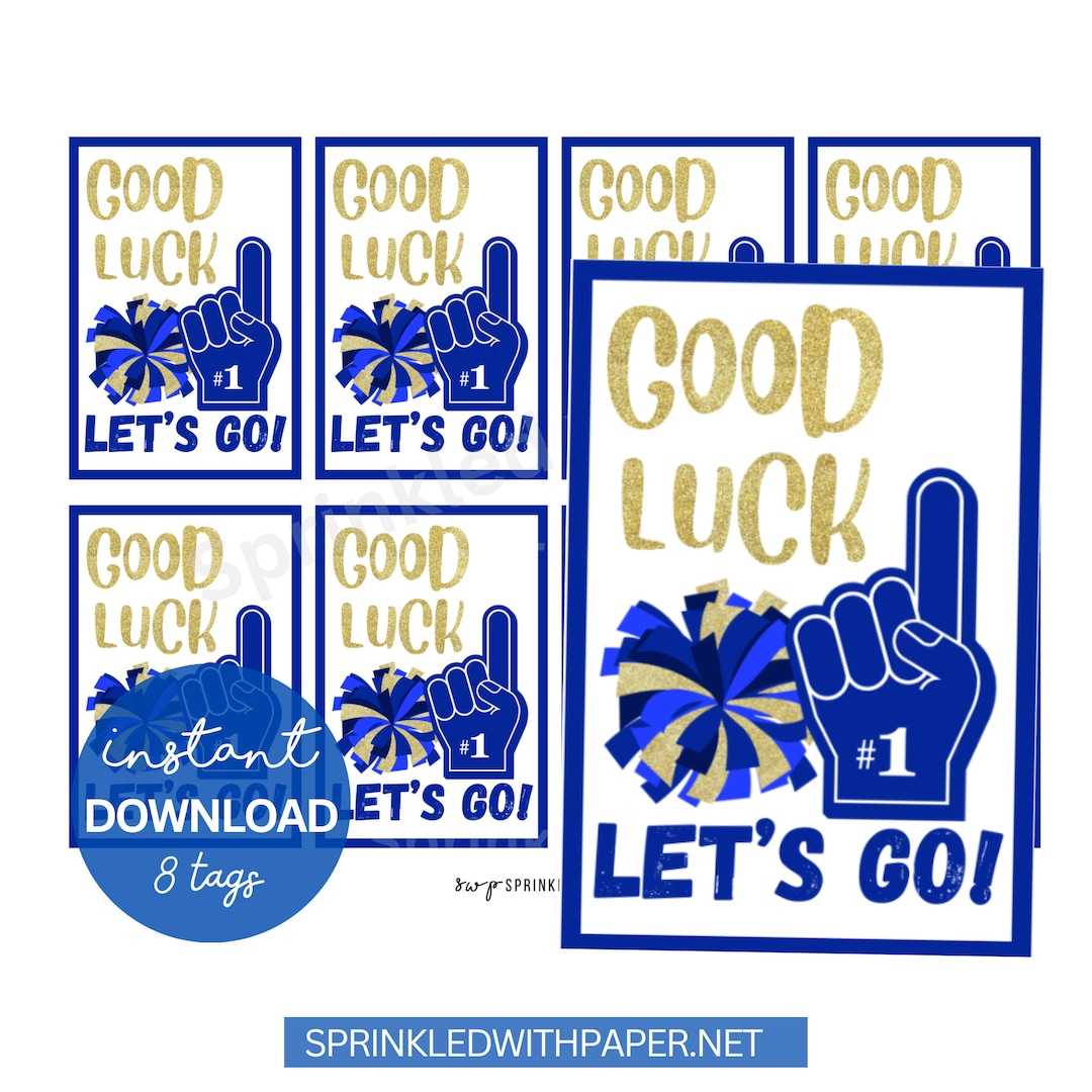 Good Luck Cheer Printable Tags, Cheer Good Luck Tag, Cheer Pom Poms ...