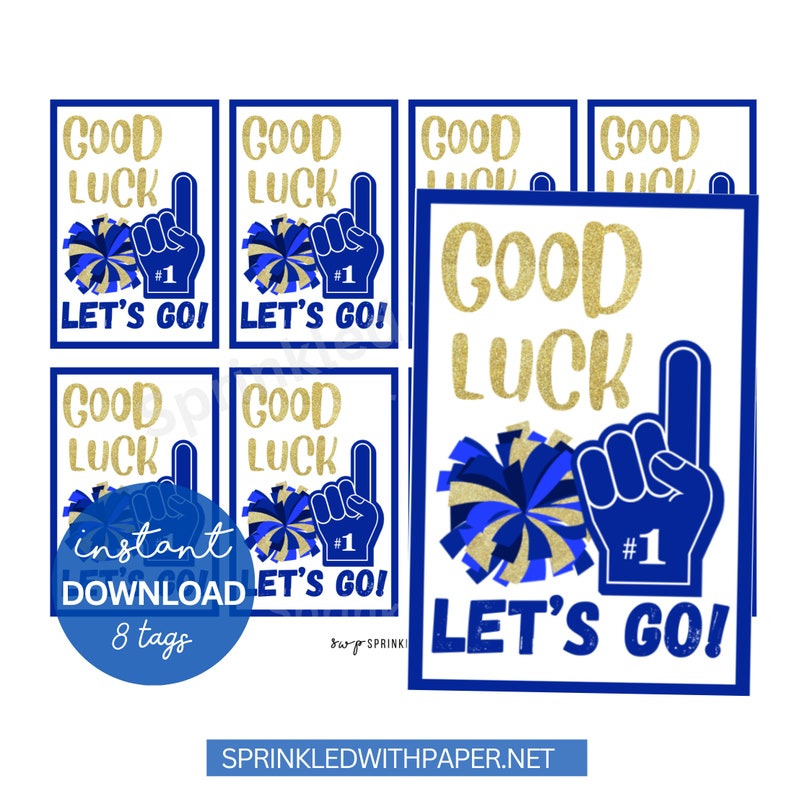 Good Luck Cheer Printable Tags, Cheer Good Luck Tag, Cheer Pom Poms, Big Game Day, Cheer Team ...