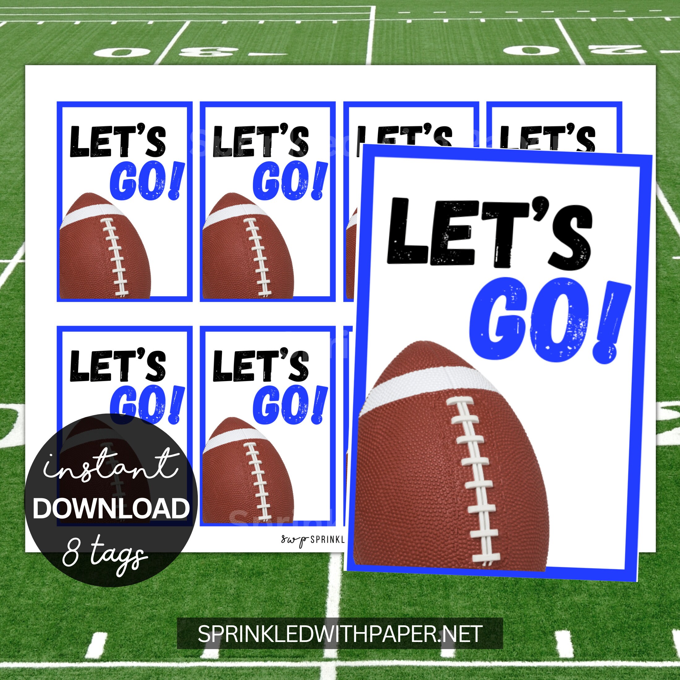 Football Team Printable Snack Tags, Football Game Treat Tags, Game Day ...