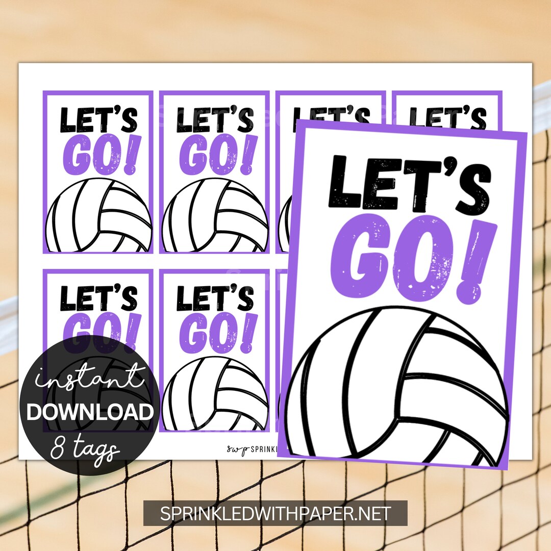 Volleyball Team Printable Snack Tags, Volleyball Game Treat Tags, Game ...