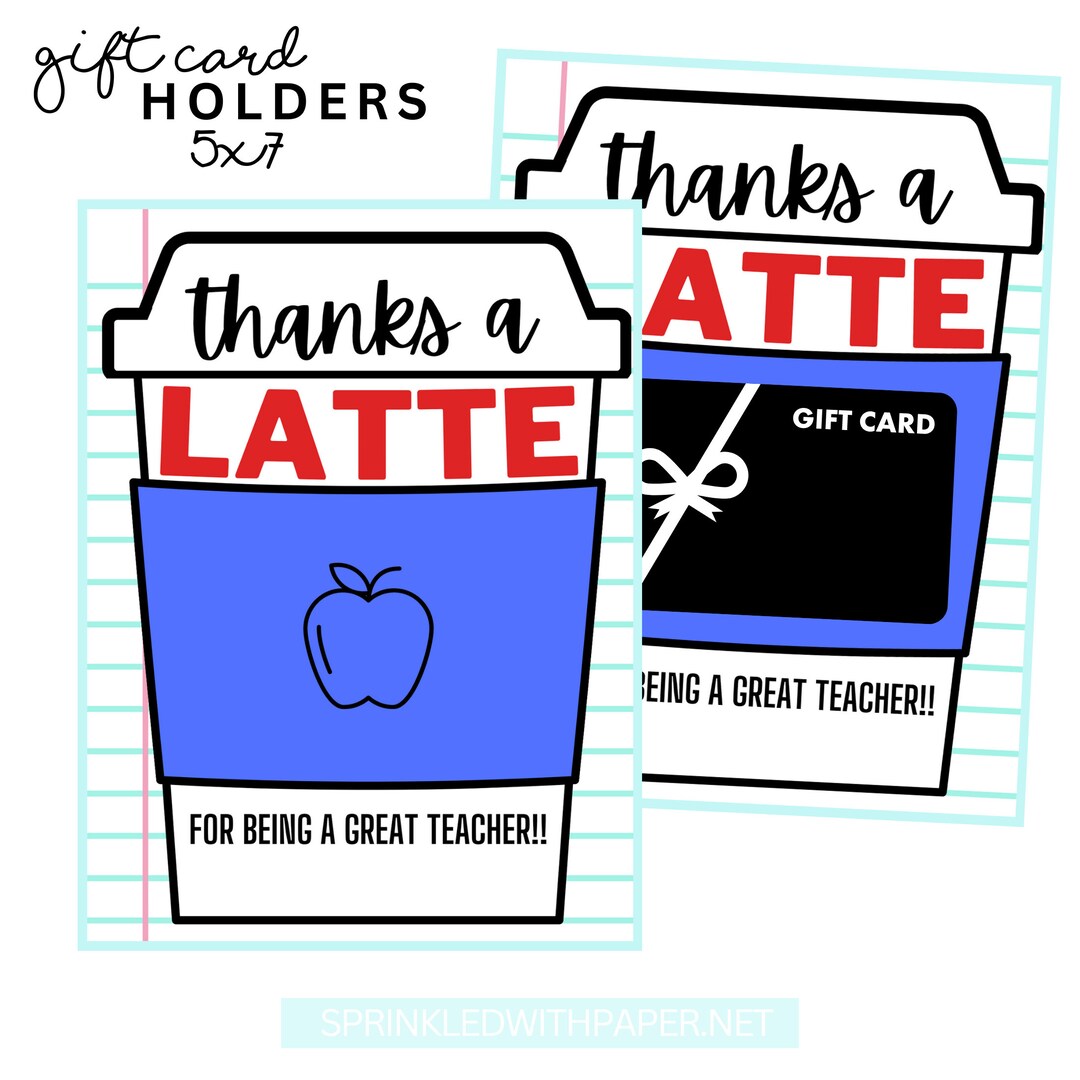 Appreciation Gift Card Printable Holder, Coffee Gift Card Holder ...