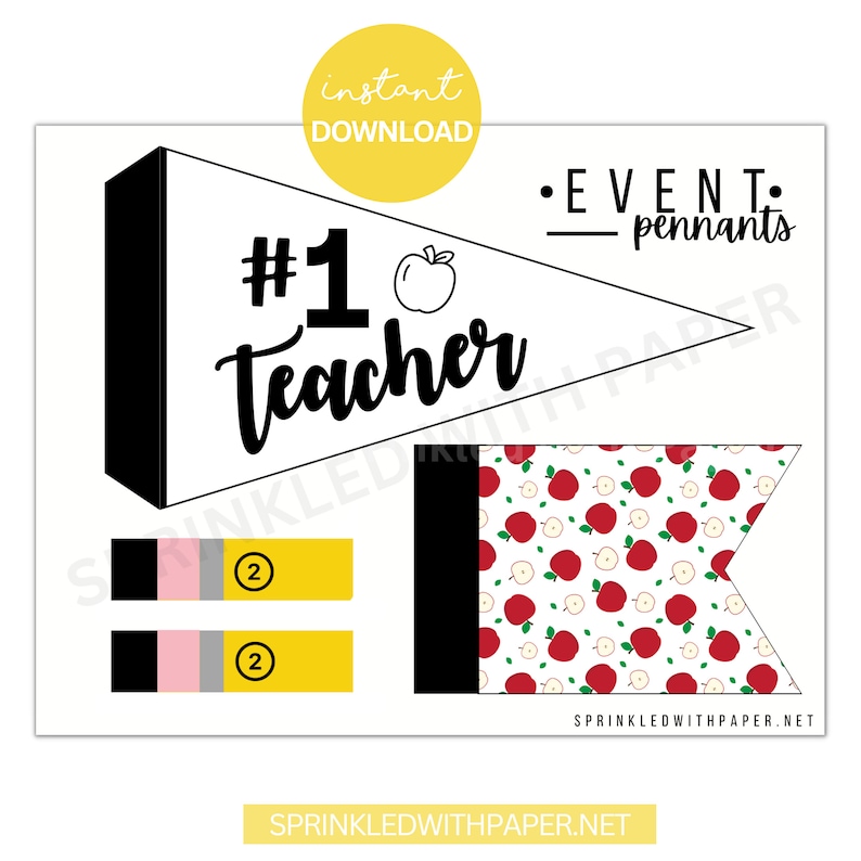 Teacher Appreciation Printable Pennant Flag Pennant Flag - Etsy