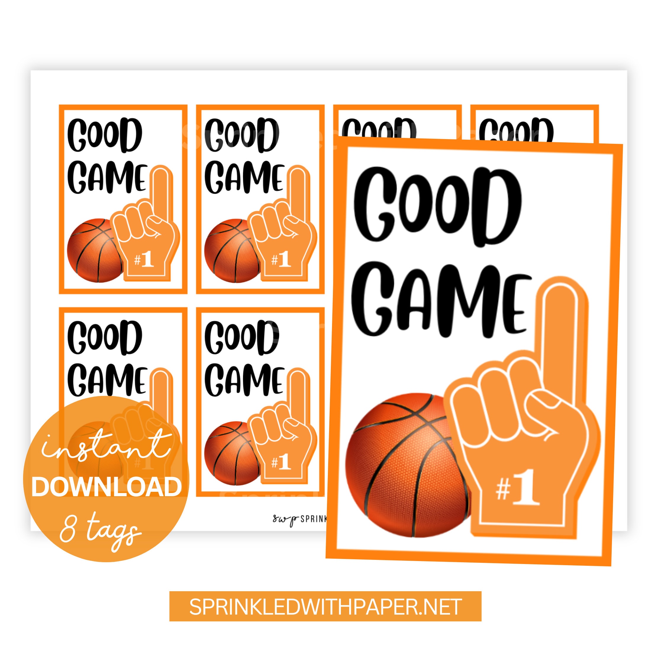 Basketball Team Printable Snack Tags Basketball Game Treat - Etsy