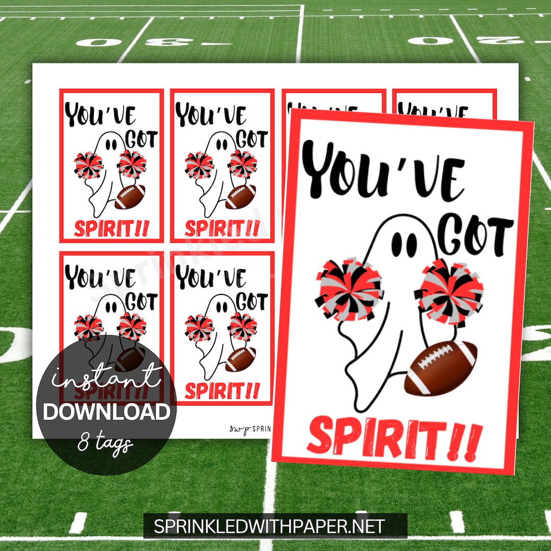 You've Got Spirit Cheer Printable Tags, Cheer Good Luck Tag, Cheer Pom ...