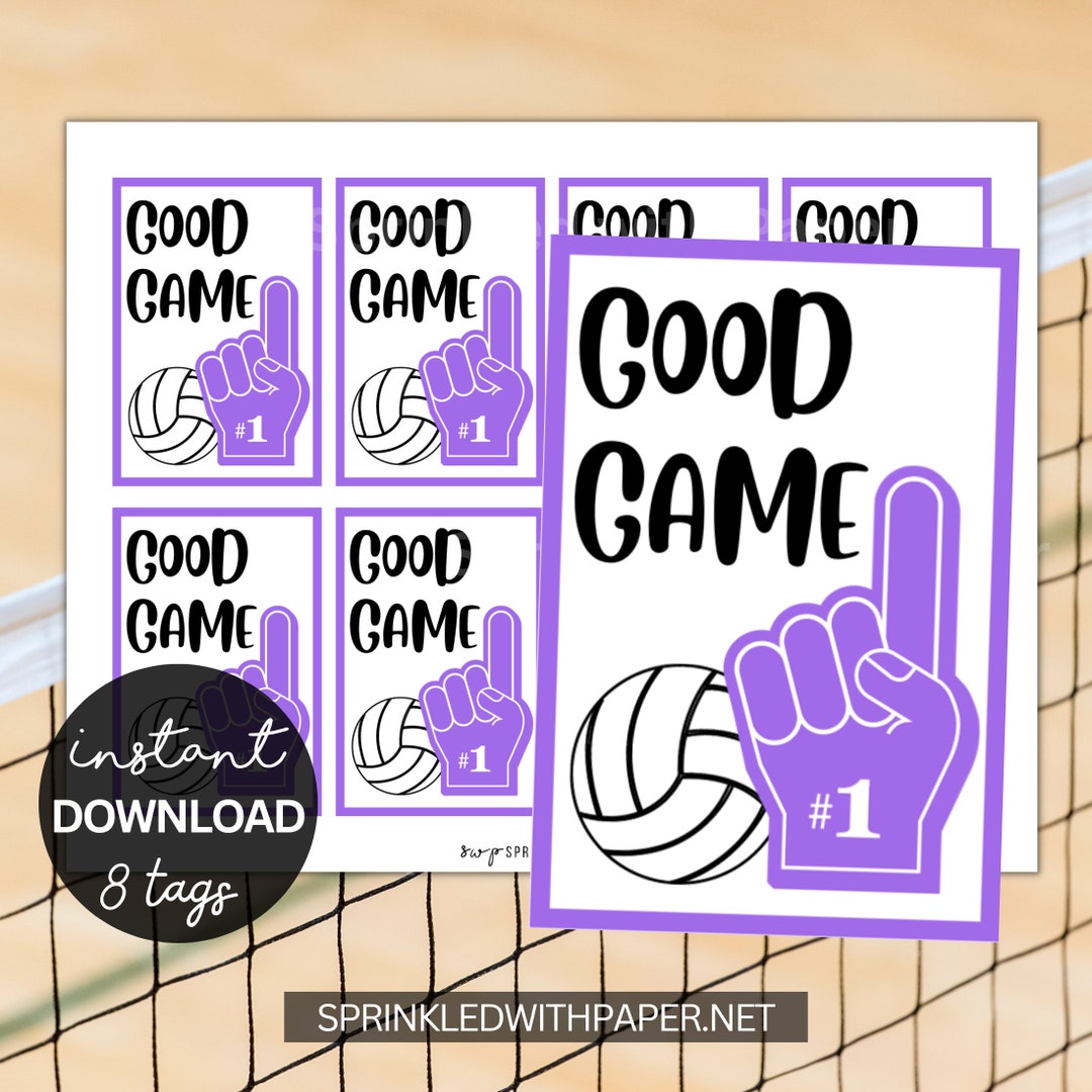 Volleyball Team Printable Snack Tags, Volleyball Game Treat Tags, Game ...