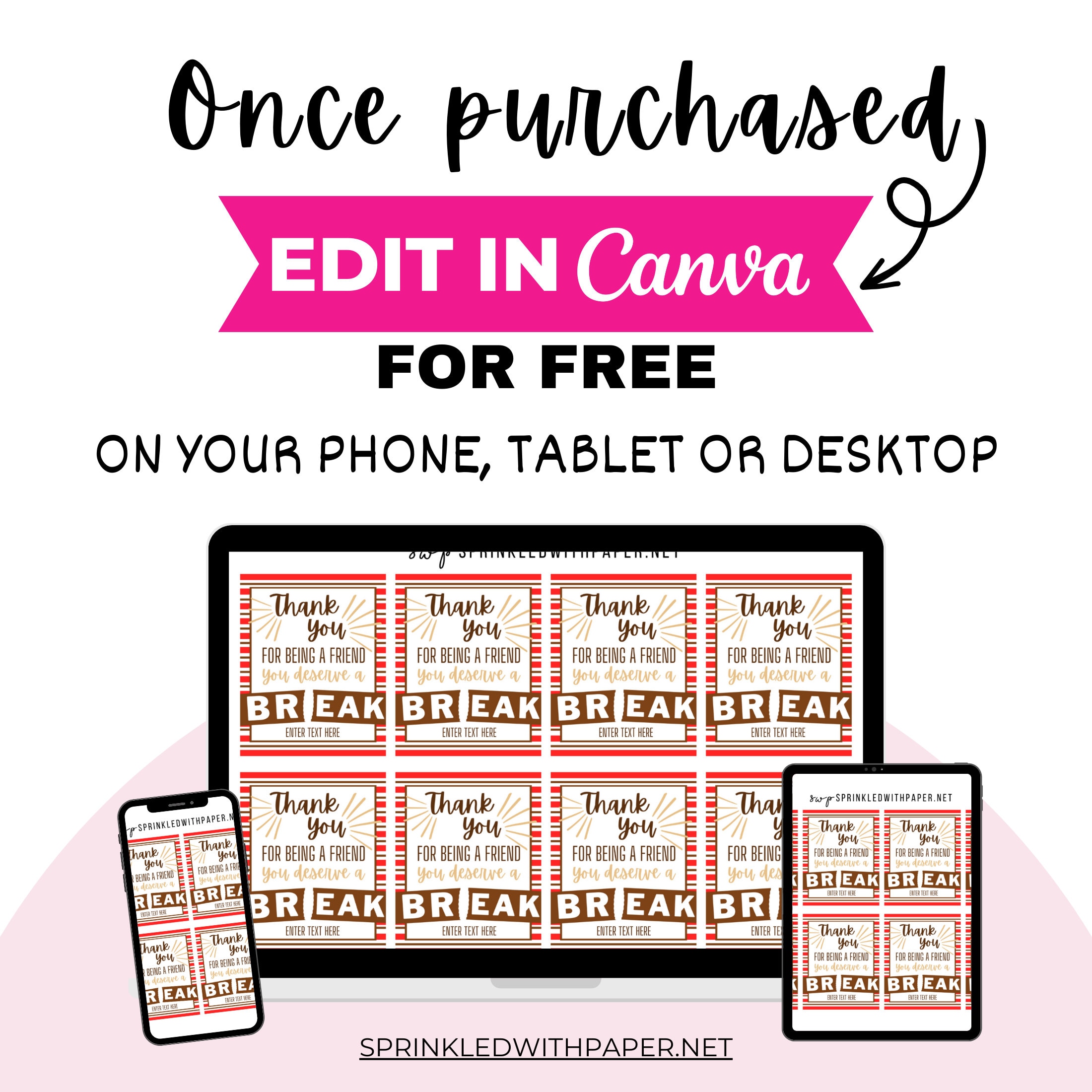 Editable Appreciation Tag, Staff Co-worker Teacher Appreciation Tag ...
