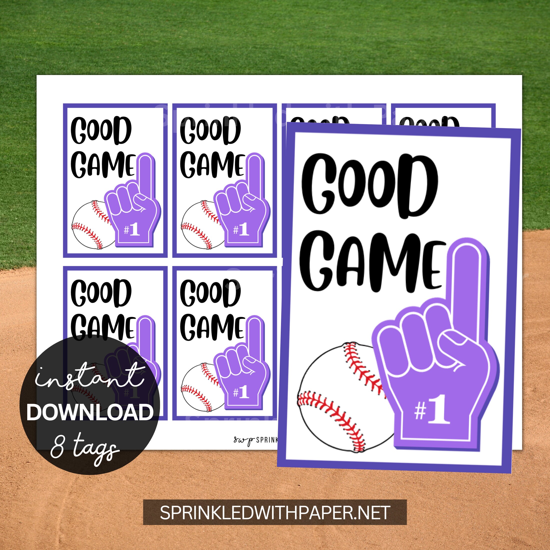 Baseball Team Printable Snack Tags, Baseball Game Treat Tags, Game Day ...