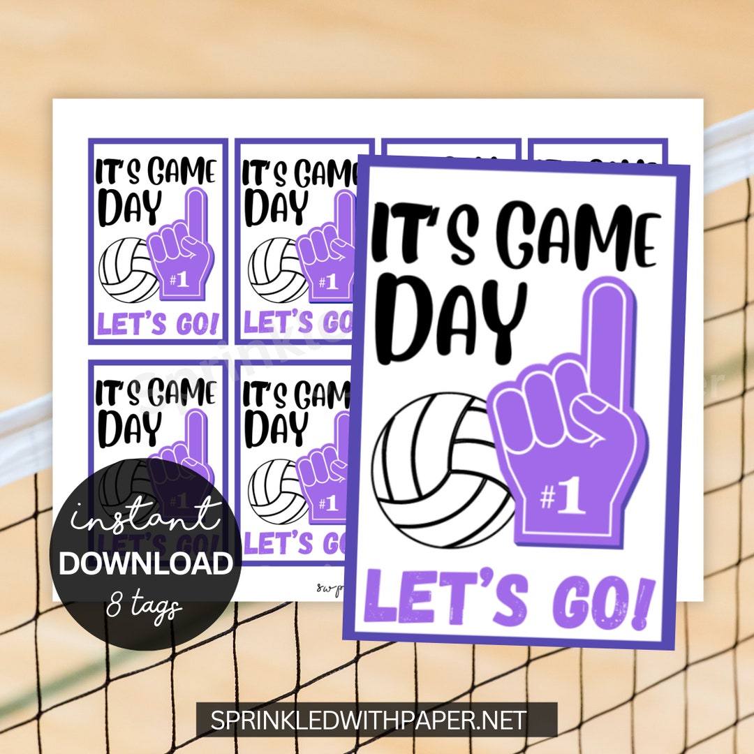 Volleyball Team Printable Snack Tags, Volleyball Game Treat Tags, Game ...