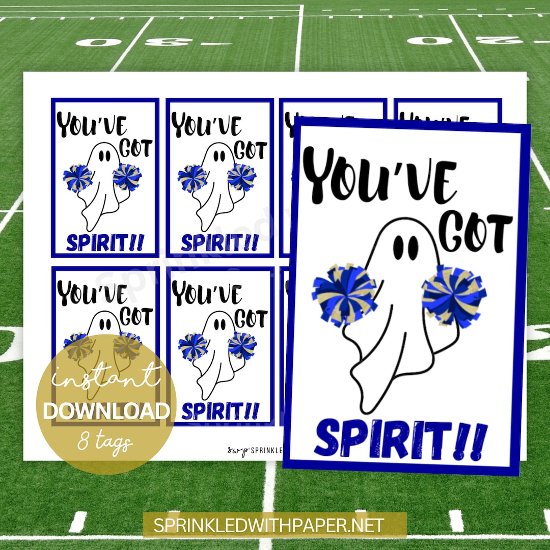 You've Got Spirit Cheer Printable Tags, Cheer Good Luck Tag, Cheer Pom ...