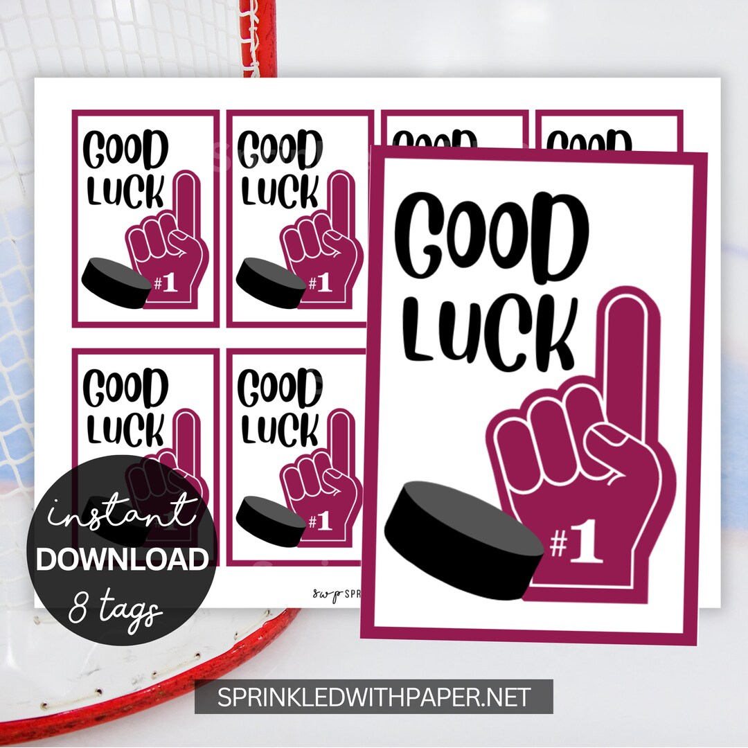 Good Luck Hockey Team Printable Snack Tags, Hockey Game Treat Tags ...