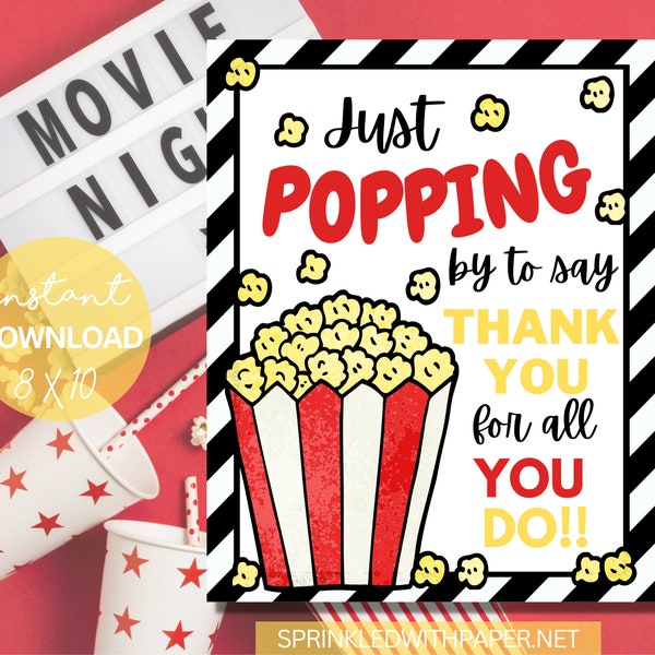 Teacher Popcorn Sign - Etsy
