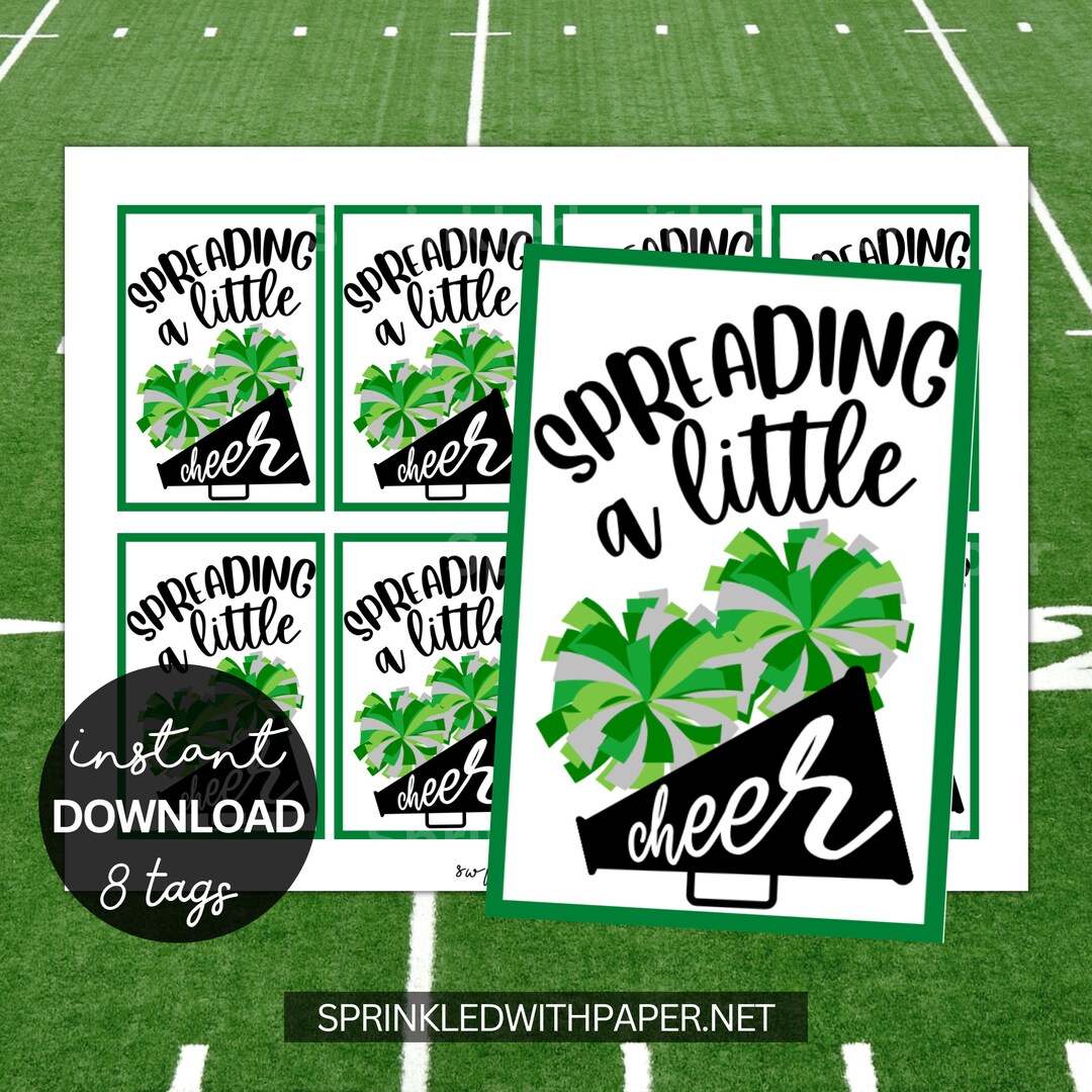 Spreading a Little Cheer Printable Tags, Cheer Pom Poms, Team Treats ...