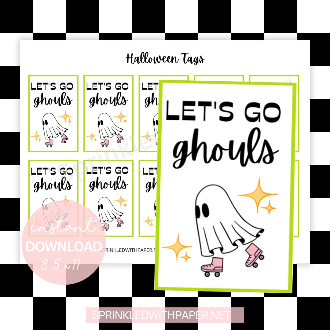 Halloween Favor Tags, Let's Go Ghouls, Printable Halloween Favors for ...