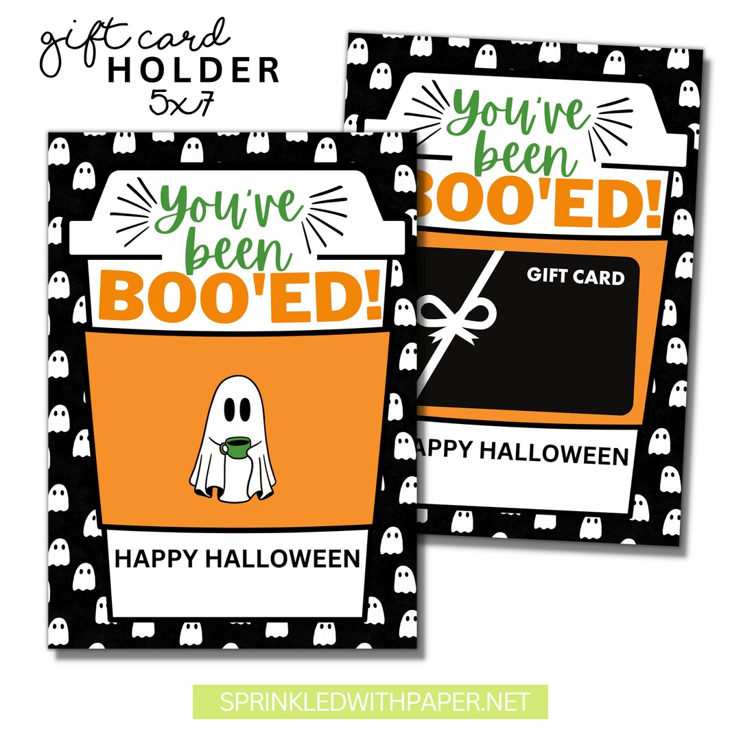 Halloween Gift Card Holder, Coffee Gift Card Holder, You've Been Booed ...