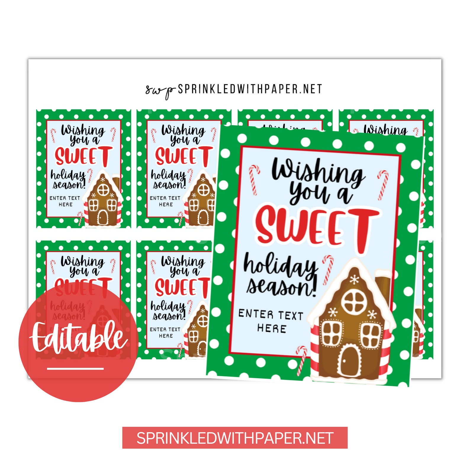 Holiday Treat Tags, Wishing You a Sweet Holiday, Appreciation ...