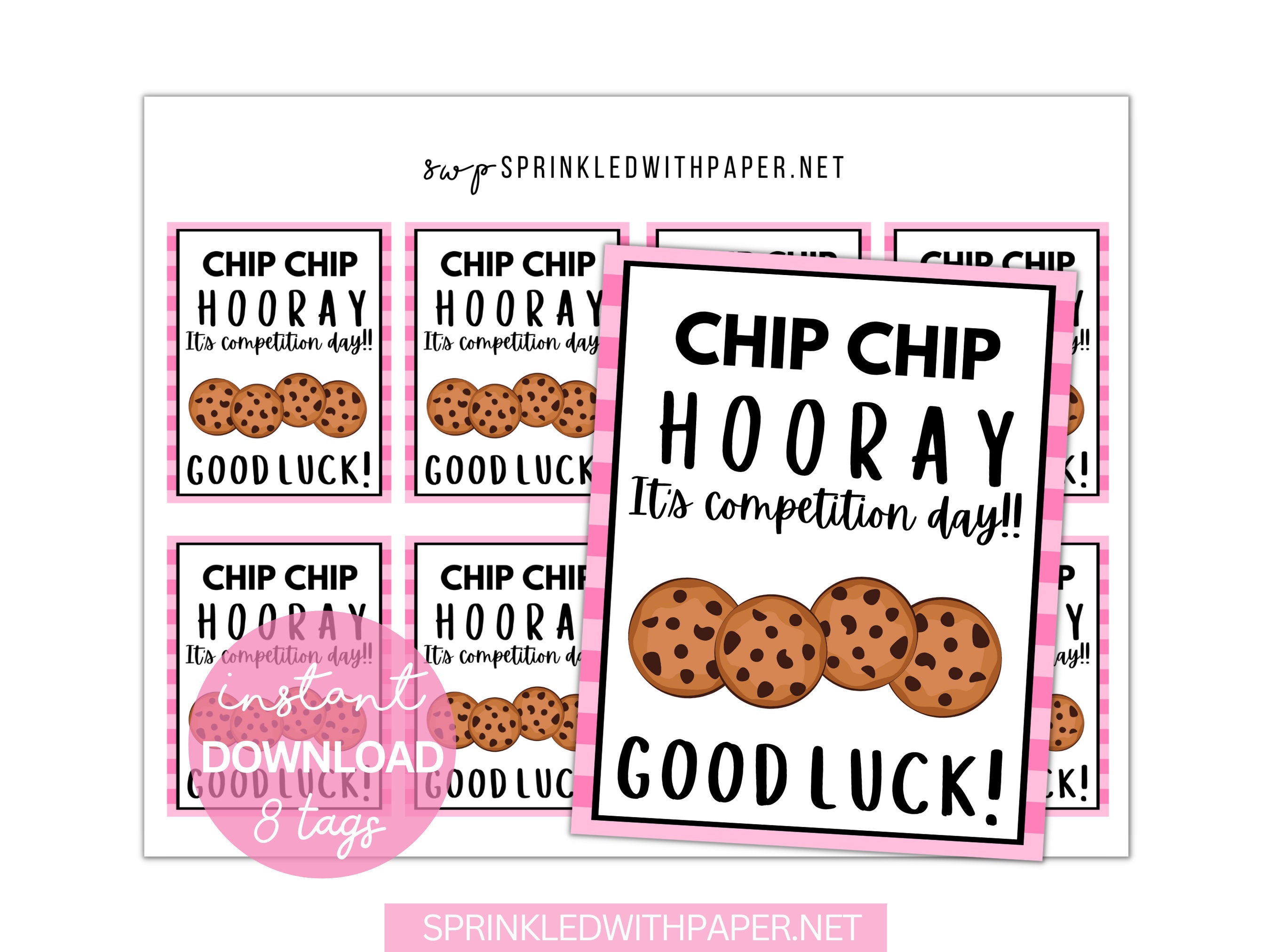 Chip Chip Hooray Printable Tags | Cheer Good Luck Tag | Cookie Good ...