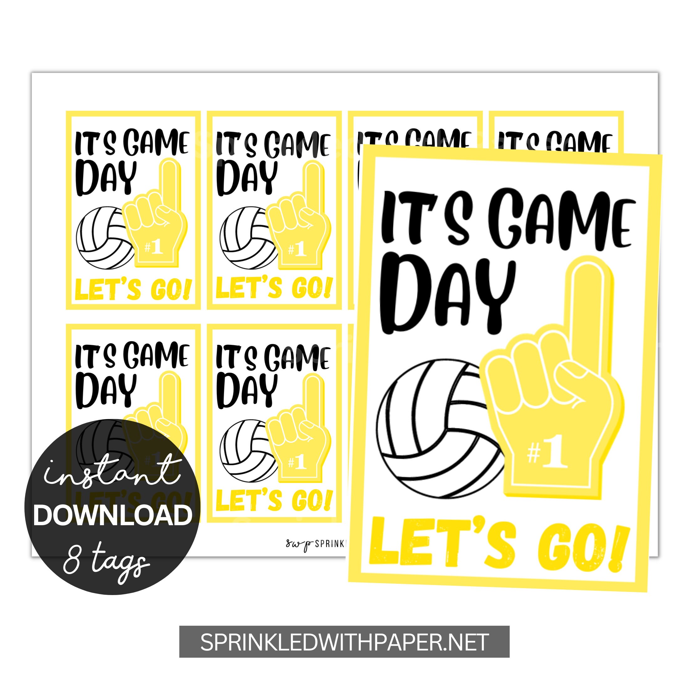 Volleyball Team Printable Snack Tags, Volleyball Game Treat Tags, Game ...