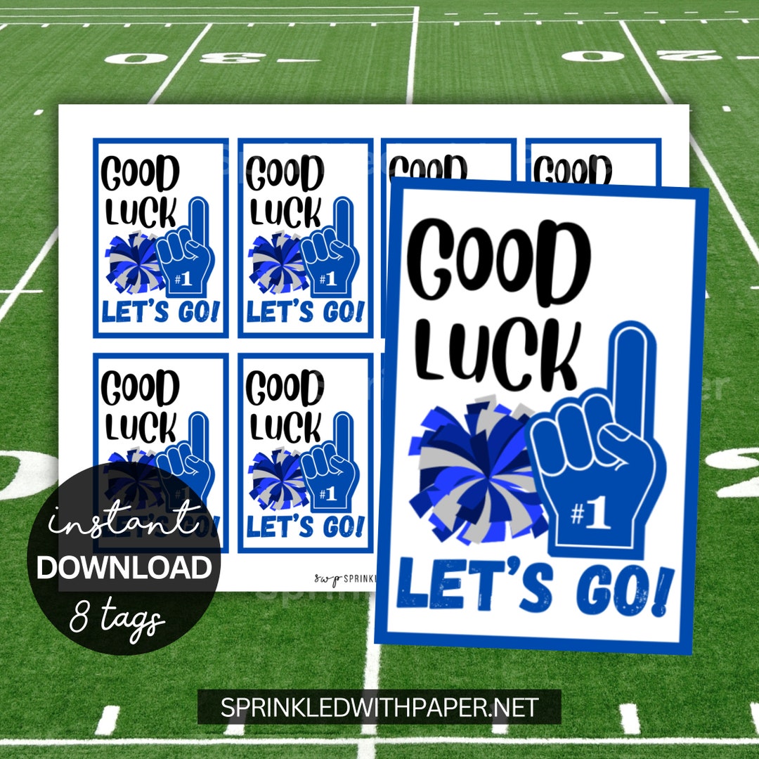 Good Luck Cheer Printable Tags, Cheer Good Luck Tag, Cheer Pom Poms ...
