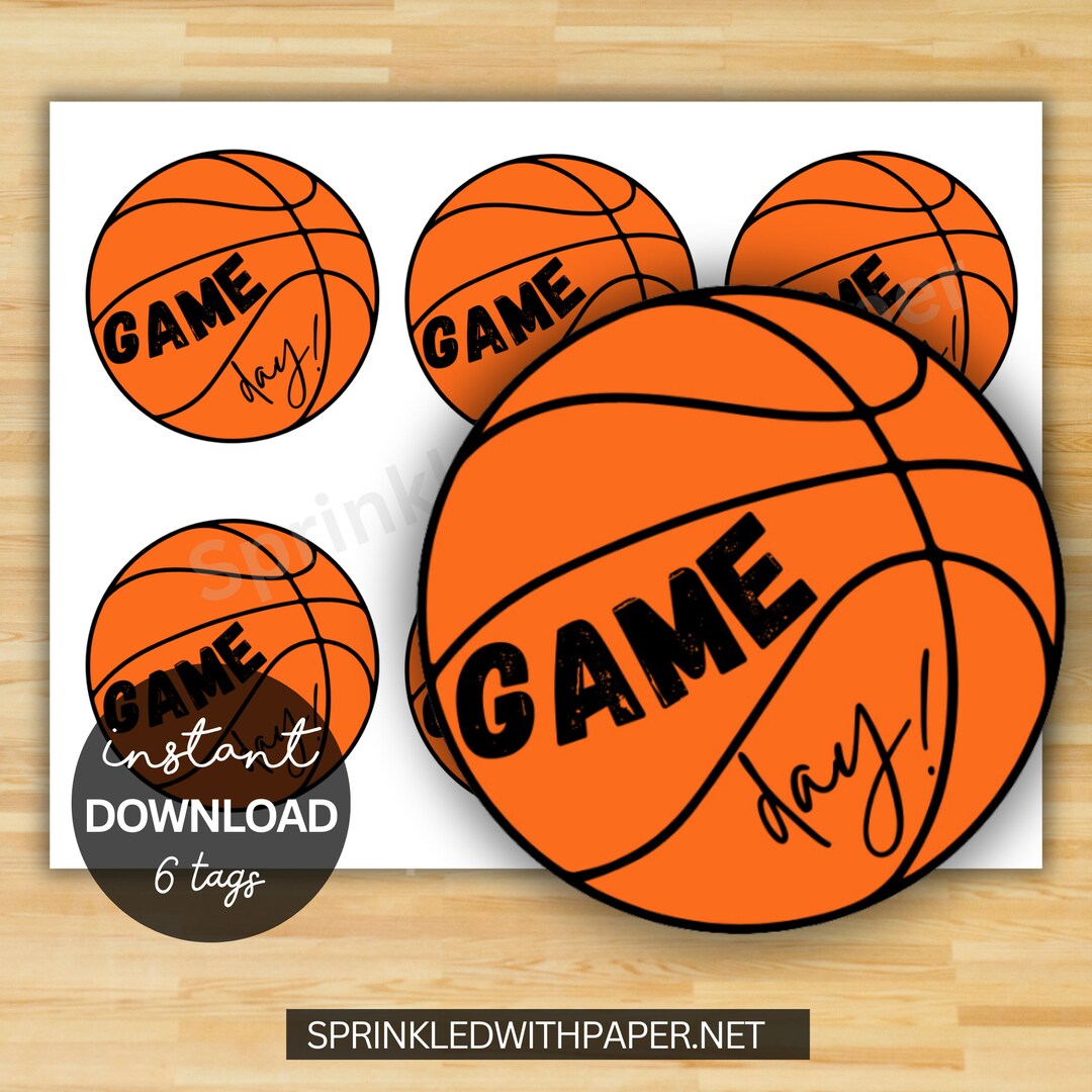Basketball Game Day Tags, Team Printable Snack Tags, Basketball Game ...