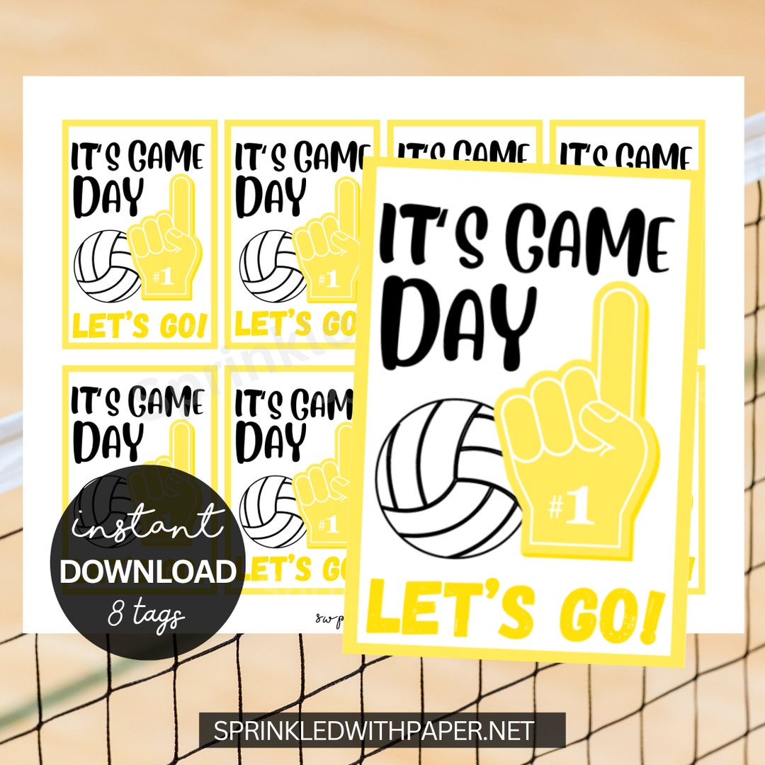 Volleyball Team Printable Snack Tags, Volleyball Game Treat Tags, Game ...