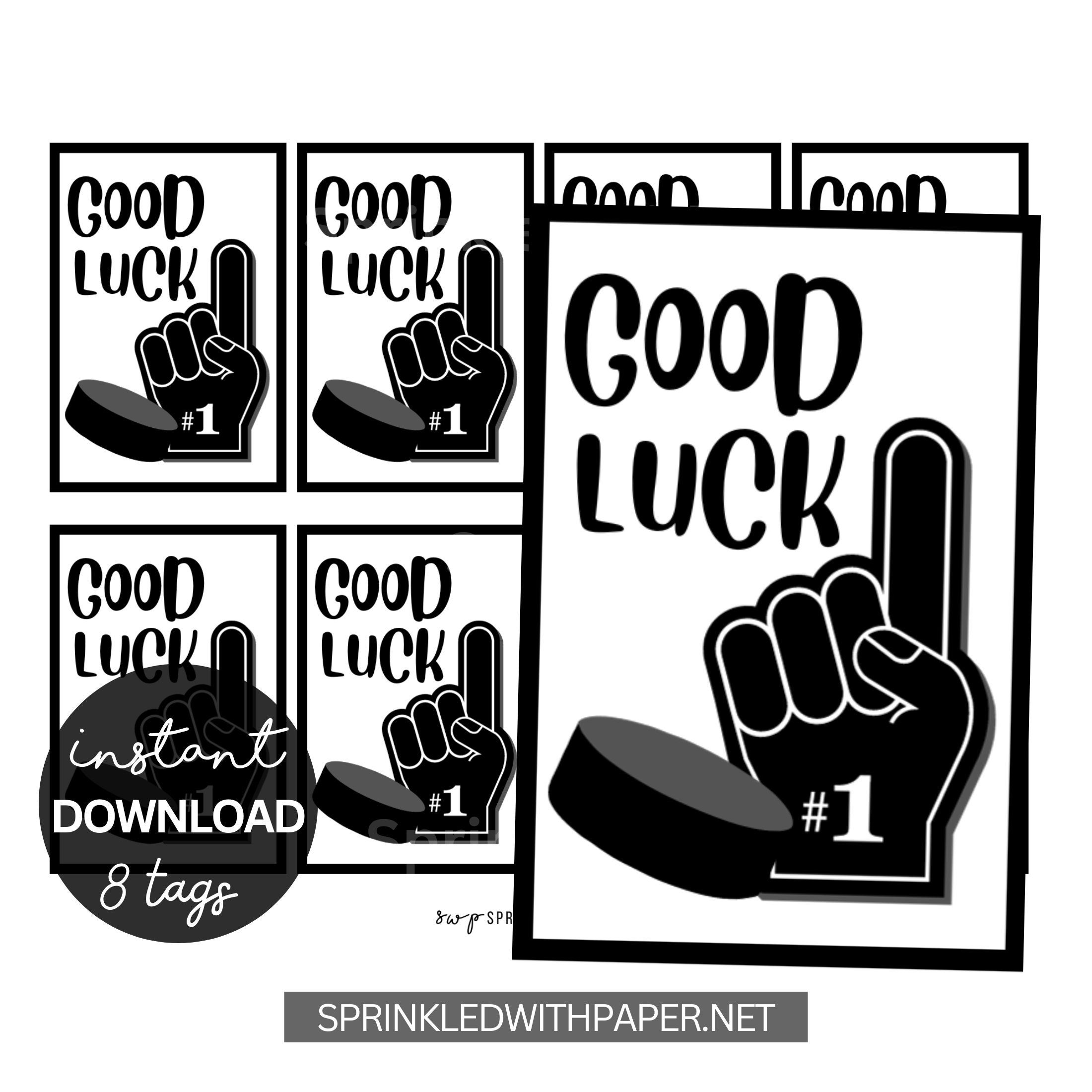 Good Luck Hockey Team Printable Snack Tags, Hockey Game Treat Tags ...